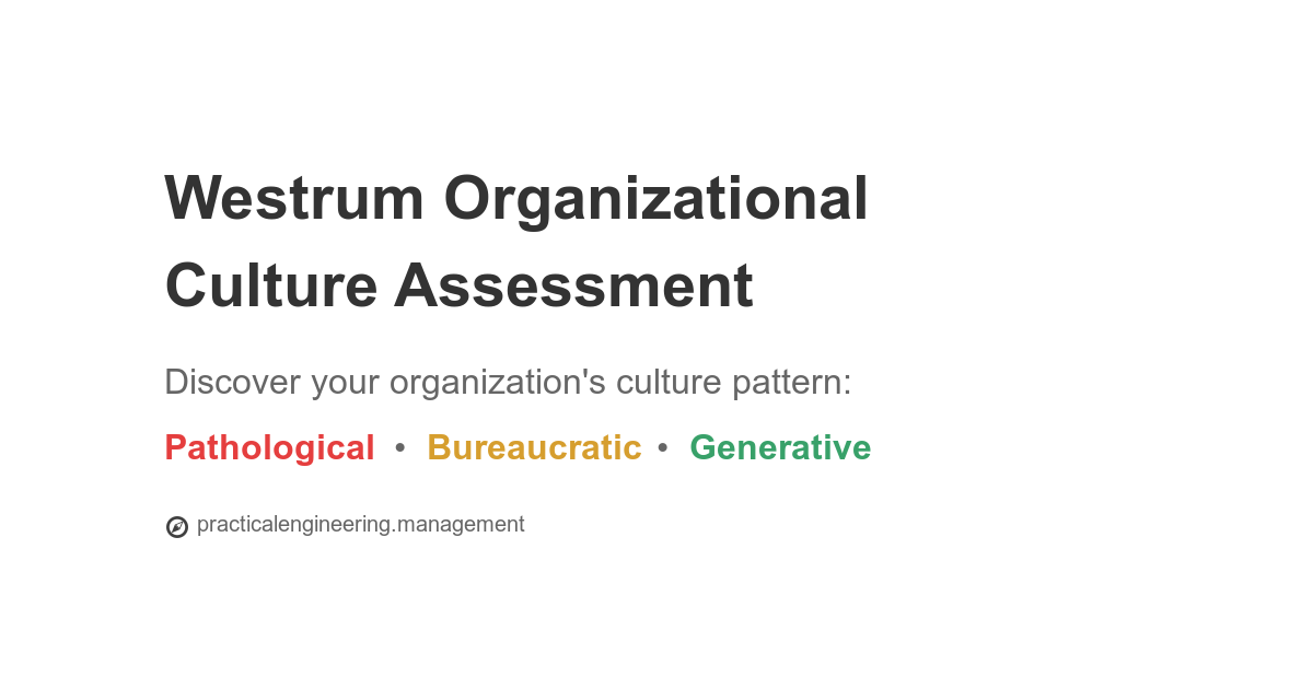 Westrum Classification Assessment Tool